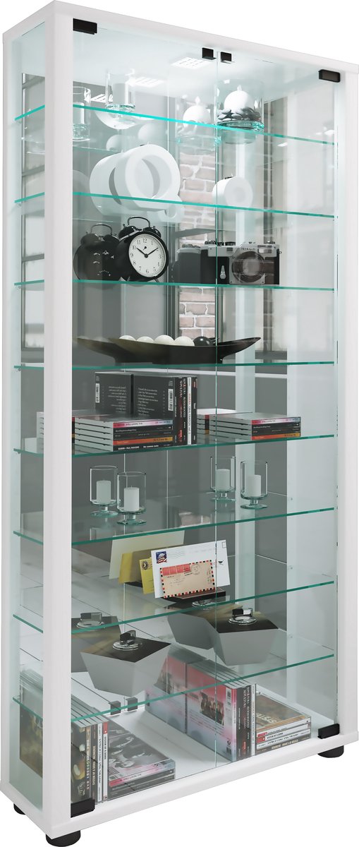 VCM Collection Vitrine Bois Verre Vitrine Vitrine Lumo Maxi Miroir ...