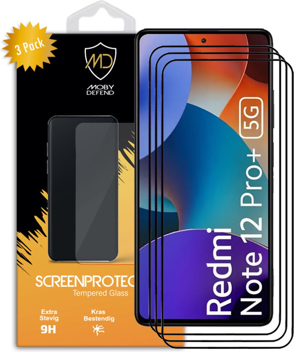3-Pack Xiaomi Redmi Note 12 Pro Plus 5G Screenprotectors - MobyDefend ...