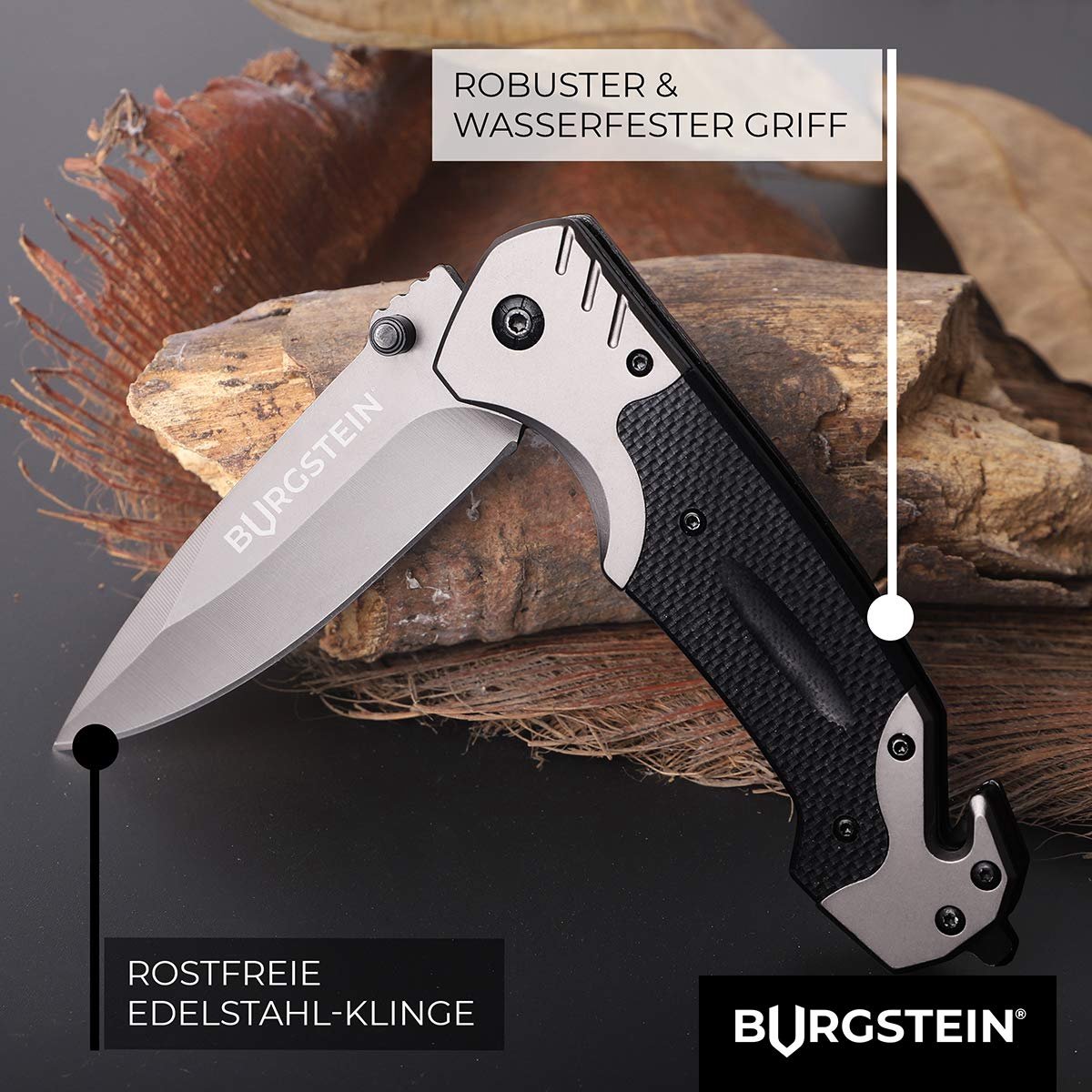 Burgstein® Outdoor Vouwmes incl. Riemtasje - Zakmes Extra Scherp ...