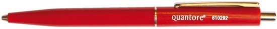 Balpen quantore drukknop en metalen clip rood | bol