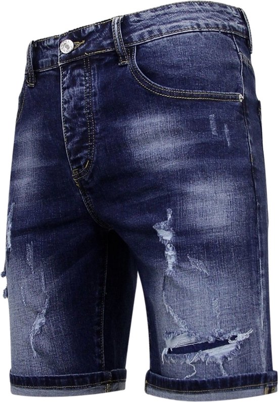 Korte Broek Heren Stretch - Denim Short - 939 - Blauw | bol