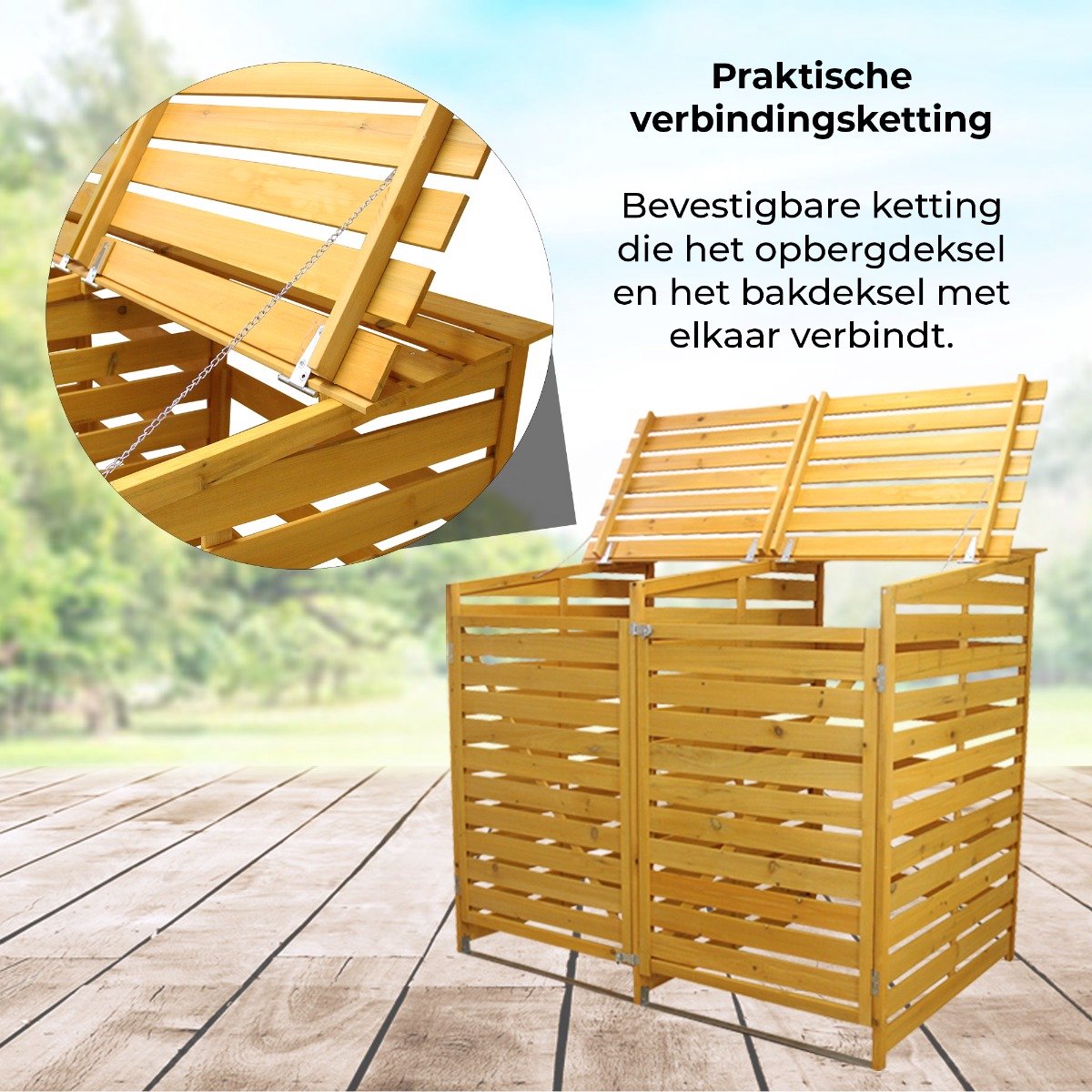 Containerberging - Dubbel - Hout - 2 x 240L containers - 149x92x122 cm ...
