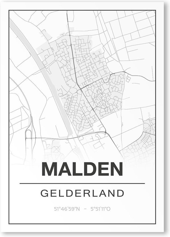 Poster/plattegrond MALDEN - 30x40cm | bol.com