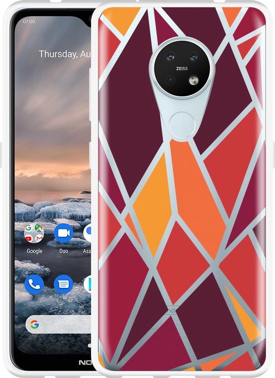 Nokia 6.2 / 7.2 Hoesje Colorful Triangles - Designed by Cazy | bol