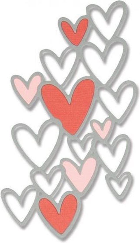 Sizzix Thinlits Die Scattered Hearts 662599 | bol