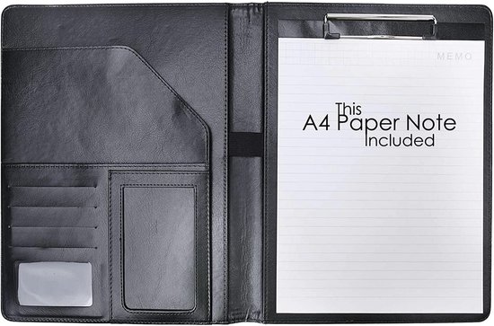 Klembord Map Portfolio - Document Organizer - 1 stuk - Zwart - Faux ...