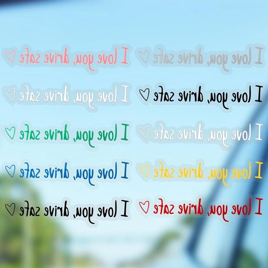 I Love You Drive Safe Spiegelstickers - Verschillende Kleuren - Leuke ...