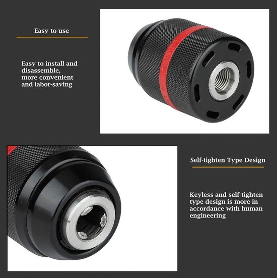 Keyless Drill Chuck - 1/2-20UNF Mount 2-13mm Quick Change Self ...