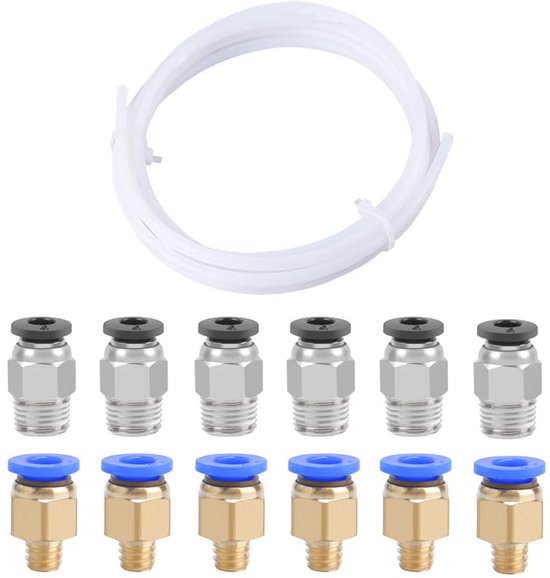3 Meter 3D Printer Teflon Buis met Pneumatische Connectoren Set | bol