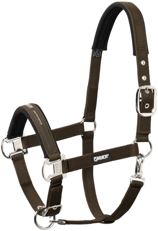 Licol Eskadron à boucle ardillon, noir, anthracite et White | bol