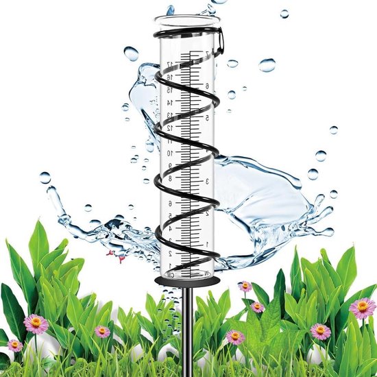 Vorstbestendige regenmeter 17 cm met grondpen - Metaal - Voor gazon en ...