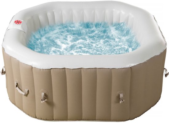 Opblaasbare jacuzzi spa octagonaal pvc "Los Angeles" - 4 zits - Beige ...