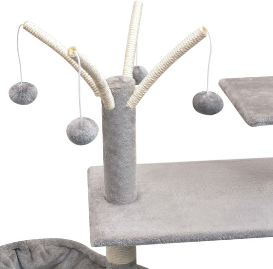 vidaXL Kattenkrabpaal met sisal krabpalen 125 cm grijs - Kattenboom ...
