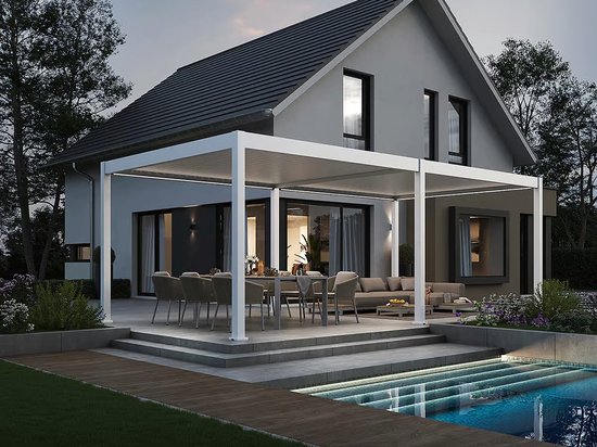 Orion Deluxe elektrische overkapping met LED - 360 x 720 cm - wit ...