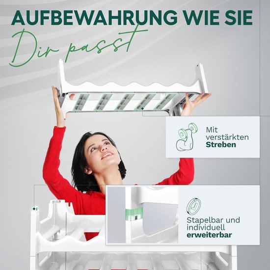 Flessenrek voor 36 flessen van kunststof, uitbreidbaar, stapelbaar ...