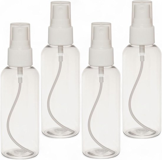 Set van 4 navulbare spuitflessen 100 ml - Transparant - Fijne nevel ...