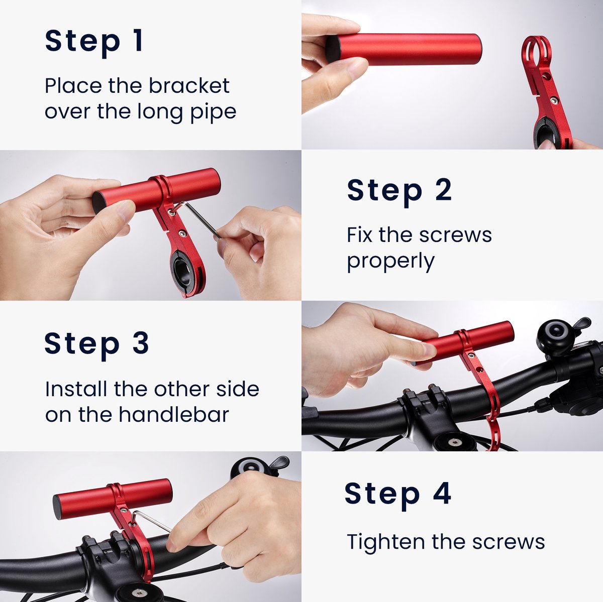 kwmobile fietsstuur extender 10 cm - Stuurbeugel voor fietsaccessoires ...