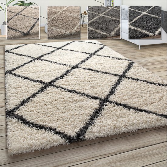 Paco Home Tapis à poils longs, shaggy doux pour le salon de style scandinave avec... | bol