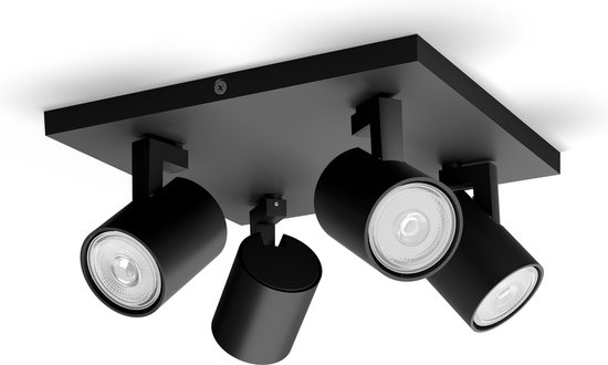 Philips Runner Spot en saillie - Zwart - 4 points lumineux - Spots en ...