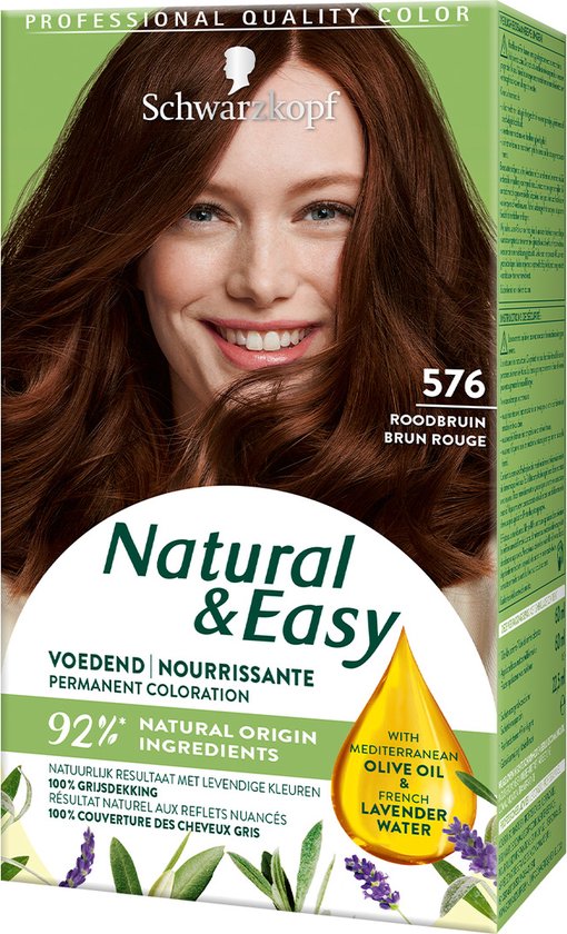 SCHWARZKOPF Coloration Permanente Natural & Easy 576 Brun Rouge | bol