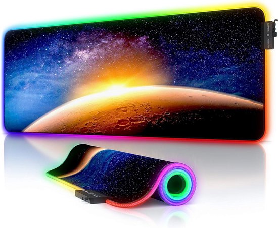 RGB Gaming Muismat XXL 800x300 mm LED Multi Color - 11 verlichtingsmodi ...