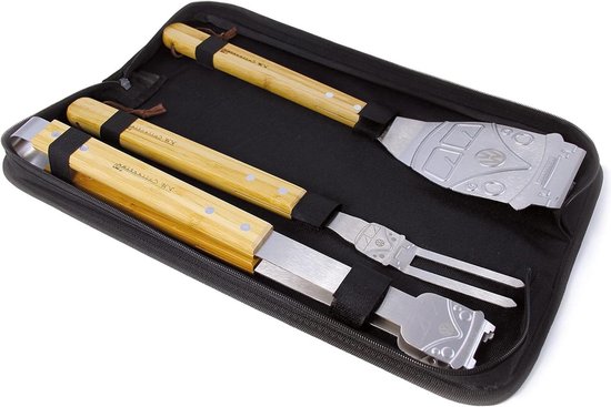 Transporter BBQ 3-pc Utensilisatieset met draagtas - Volkswagen T1 Bus ...
