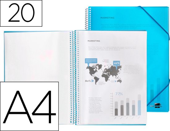 Liderpapel EC05, Project folder, A4, Blauw, Elastische band, 310 mm, 240 mm | bol