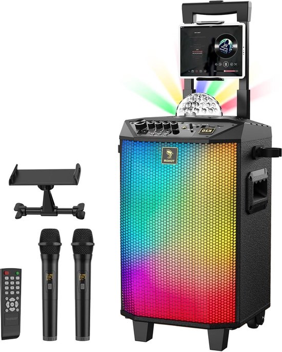 Karaoke set Draagbare PA Systeem Wireless Zang Luidspreker met Twee ...