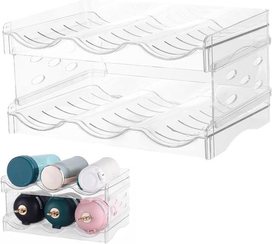 Casier à vin rangement de bouteilles empilable - porte-bouteilles d'eau koelkast | bol