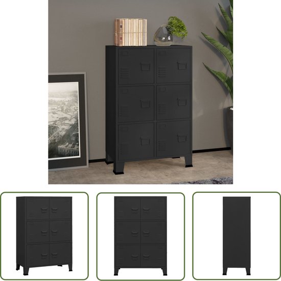 vidaXL Industriële Kast - Opbergkast - Opbergkast industrieel 75x40x115 ...