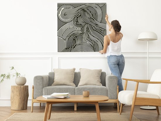 Line art relief schilderij | Abstracte lijnpatronen en reliëfs vormen ...
