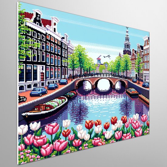 Pixel art amsterdam schilderij | Prachtige pixel perfectie: Amsterdamse ...