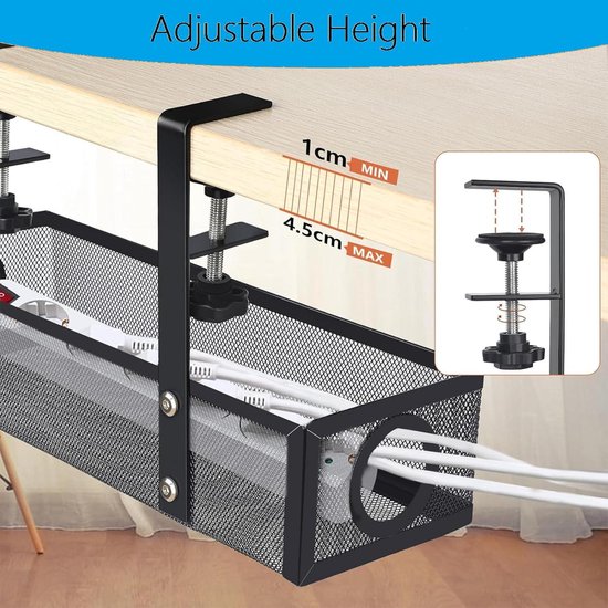 Ondertafel kabelmanagement box plank - kabelorganizer voor bureau - 1 ...