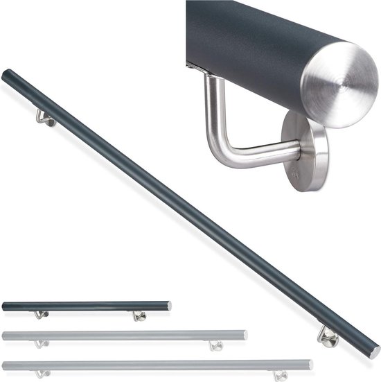 Aluminium trapleuning - rond - binnen en buiten - beukenhout look - 100 ...