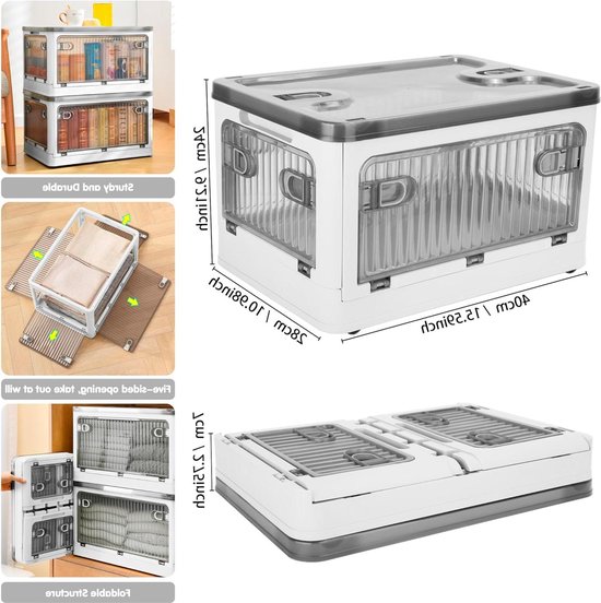 Plastic opbergbakken 28 liter met wielen - stapelbare opbergbakken ...