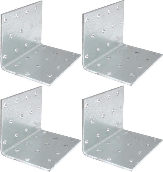 Set met 4 montagebeugels voor poten 60x60x80x25mm thermisch verzinkt ...