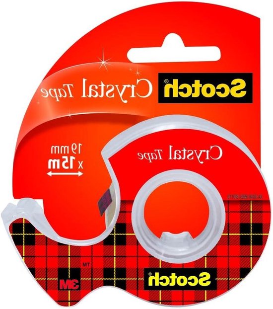 Handafroller inclusief 1 rol Crystal tape - 19 mm x 15 m - zeer ...