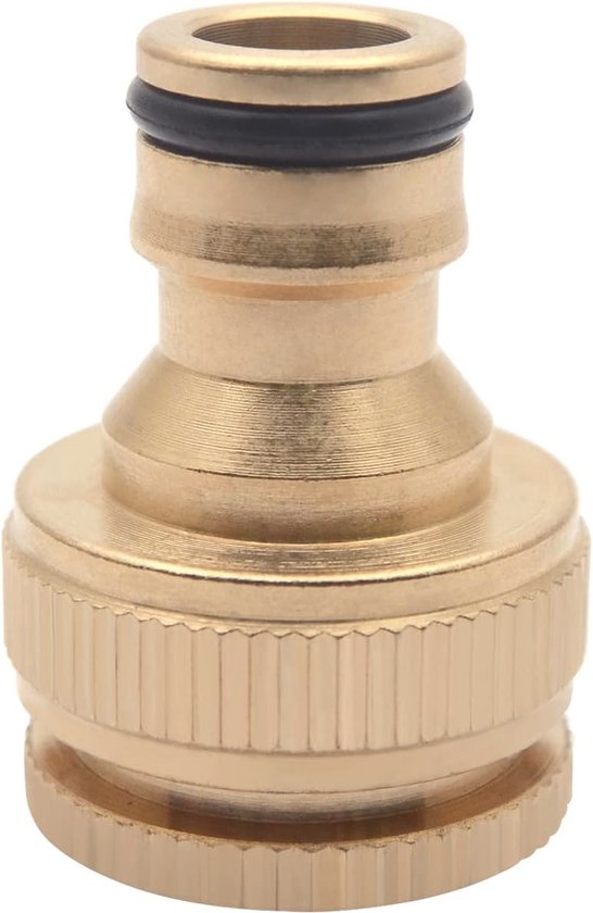 2-in-1 Messing Kraanaansluiting voor Tuinslang - 1/2 inch en 3/4 inch ...