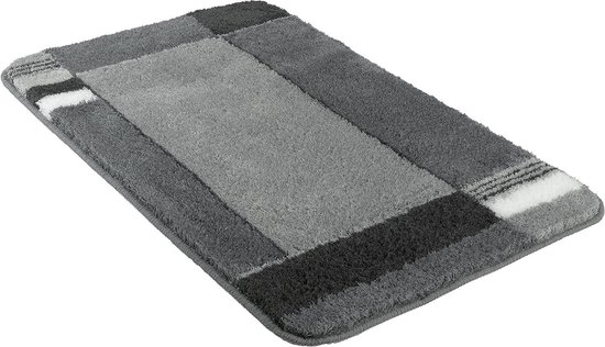 Badmat - Mat voor in de Badkamer Padova grijs 70 x 120 cm antraciet | bol