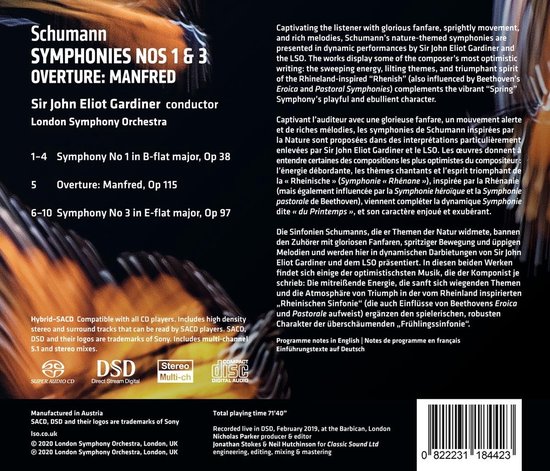 London Symphony Orchestra, Sir John Eliot Gardiner - Schumann ...