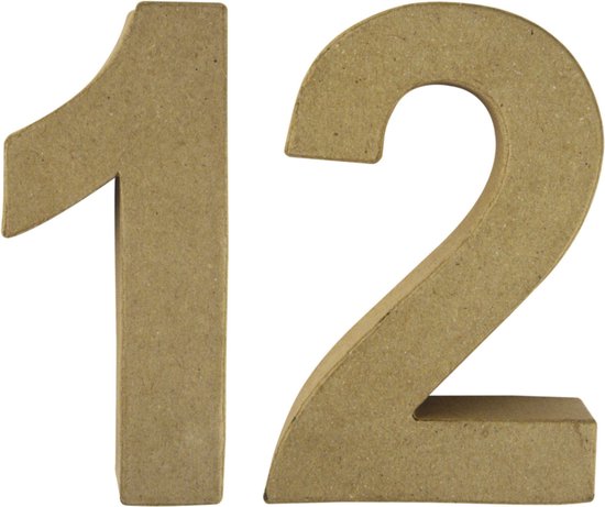 Leeftijd 12 jaar Papier mache 3D hobby knutsel cijfers setje van 15 x 9 ...