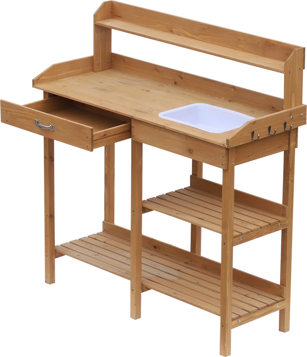 Sunny Plantentafel met kuip tuiniertafel bloementafel, vurenhout els ...