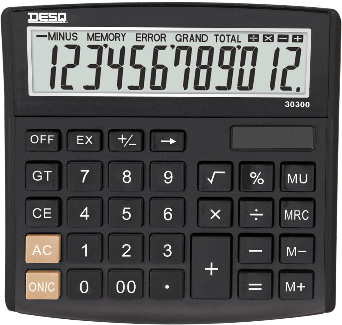DESQ® | Bureau Rekenmachine | 12 Cijfers | Large | MU | GT | ZWART | Bussiness Classy | bol.com