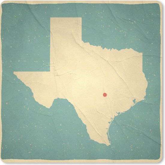 de kaart van Texas met een rode stip waar Austin ligt | bol.com