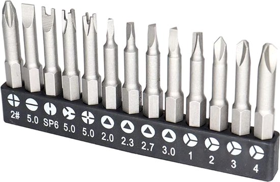Schroevendraaier Bit Set - U/Y/Driehoek type - 13-delig | bol