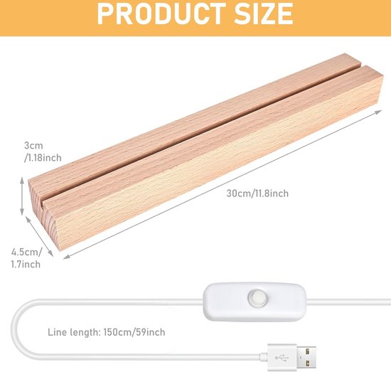 3-delige Led-sokkel voor Acrylglas - Verlichte Displaystandaard met USB ...