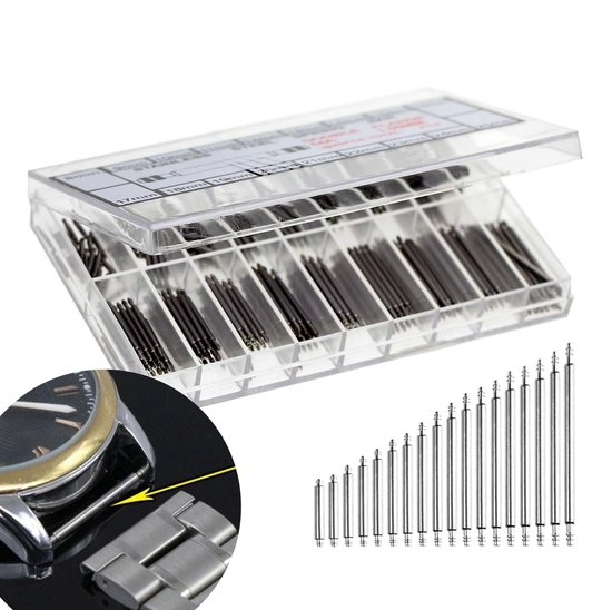 LOUZIR Horloge pinnen - Armband RVS pinnen - Horloge accessoires - 360 ...