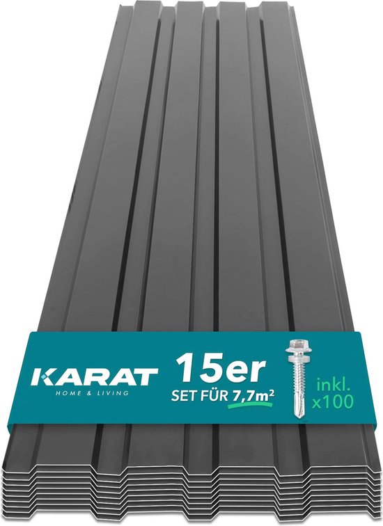 FLOORDIREKT 15 stuks Dakpanelen - 115 x 45 cm - Profielplaat SET incl ...