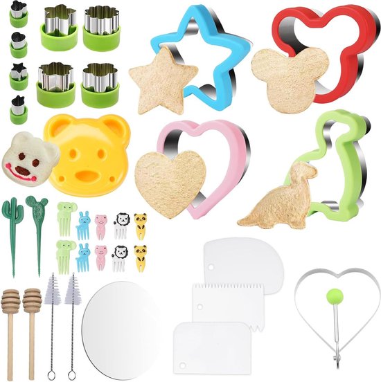 34 Pieces Children's Bread Cookie Cutters - Sandwich Cookie Cutters ...