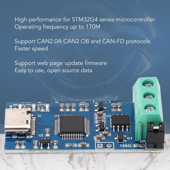 USB naar CAN-module - Type C voeding Converter Adapter voor CAN 2.0A en ...